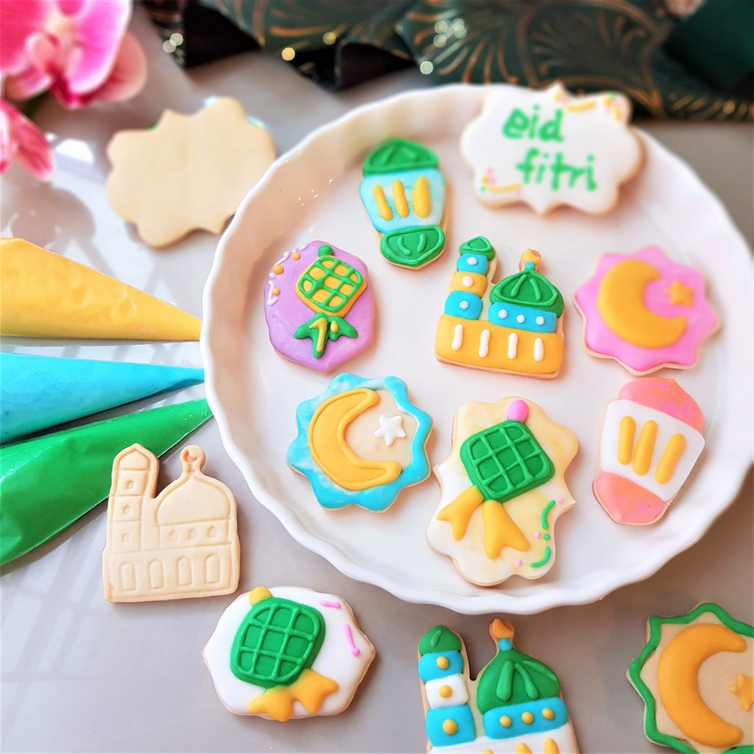 Eid Mubarak Theme DIY Royal Icing Cookies – Good Times DIY